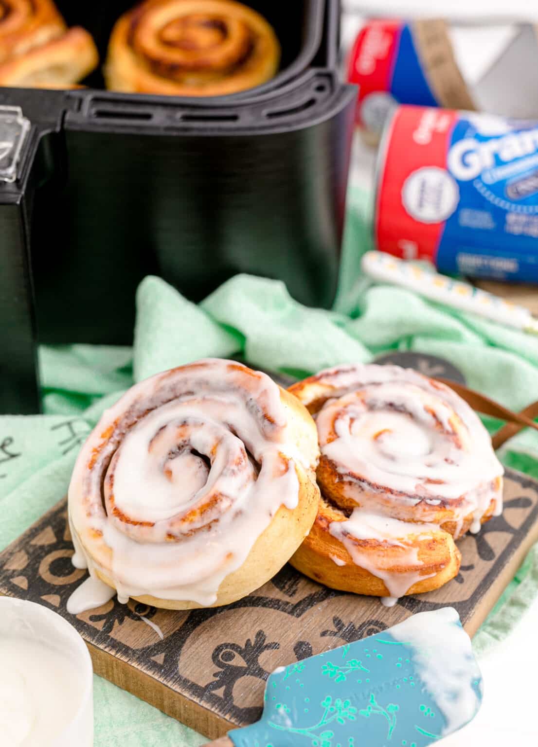 Air Fry Cinnamon Rolls - Sweet Tea and Sprinkles