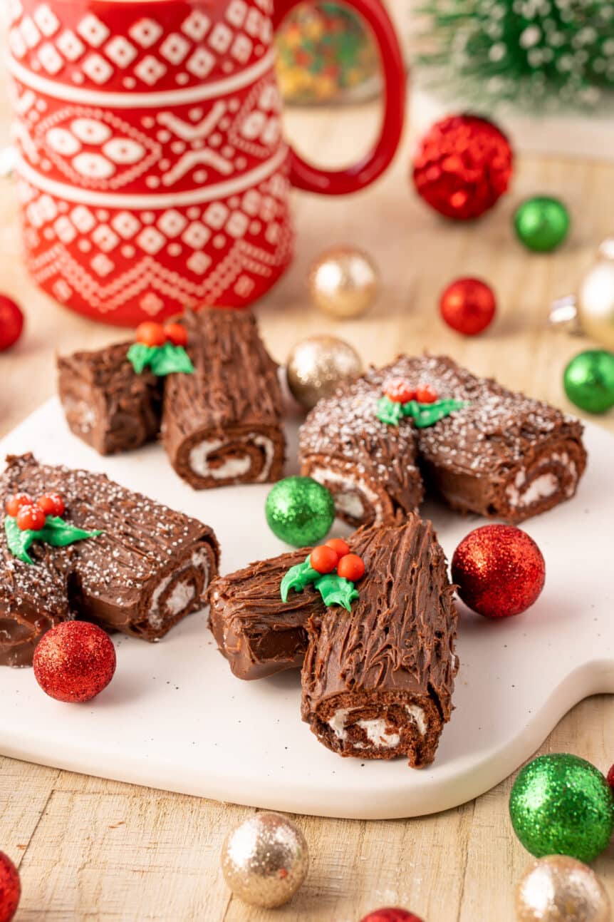 Mini Yule Logs - Sweet Tea and Sprinkles