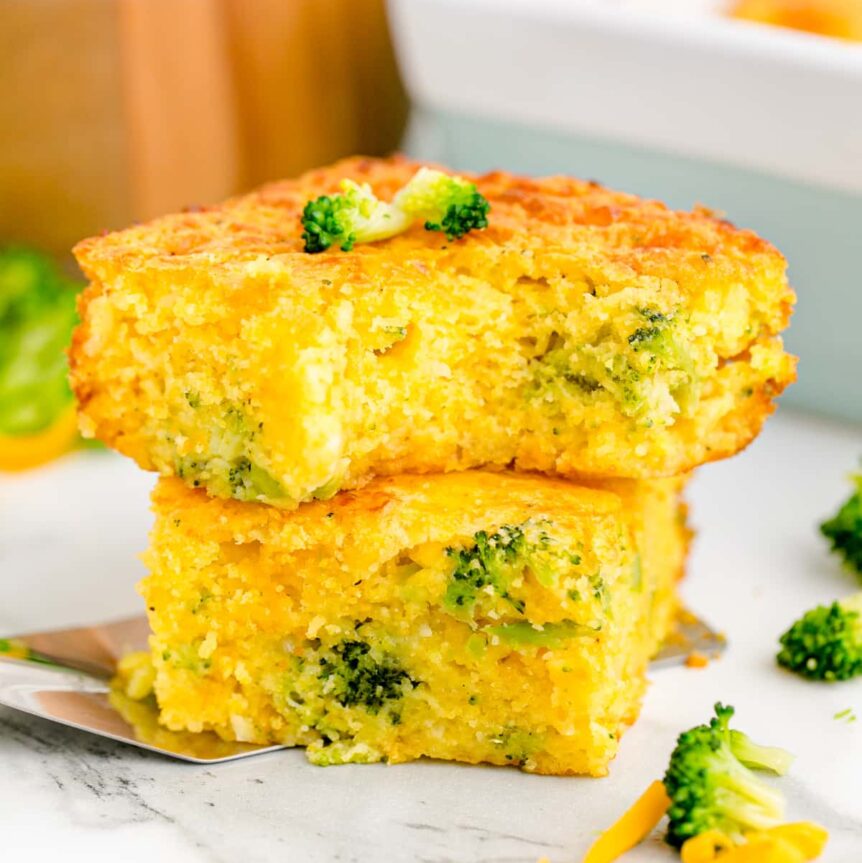 Broccoli Cheese Cornbread - Sweet Tea and Sprinkles