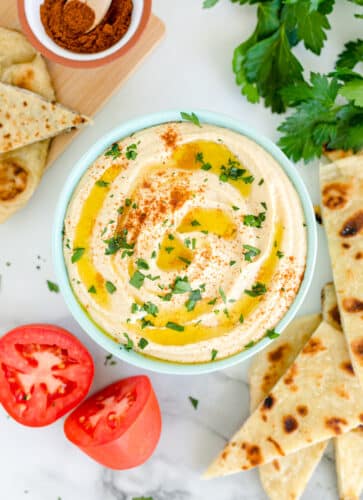 Pita and Hummus - Easy, Homemade & Delicious!