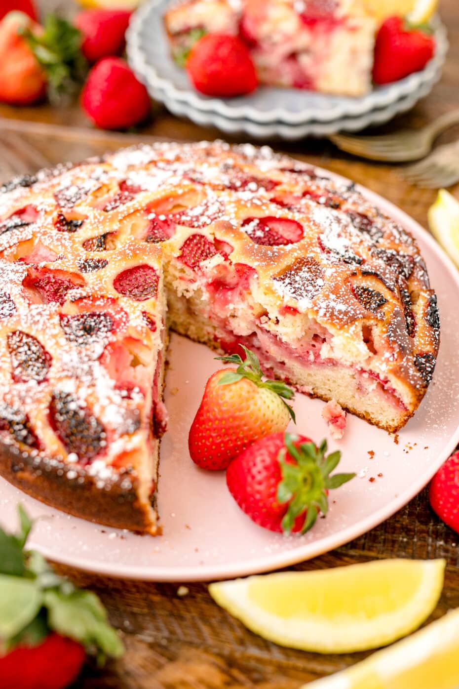 Lemon Strawberry Cake - Sweet Tea and Sprinkles