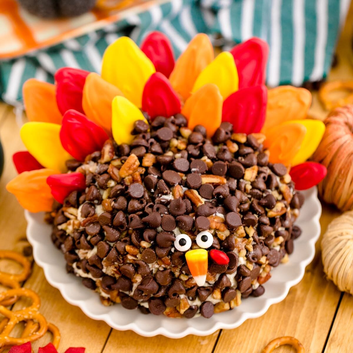Turkey Dessert Cheese Ball - Sweet Tea and Sprinkles