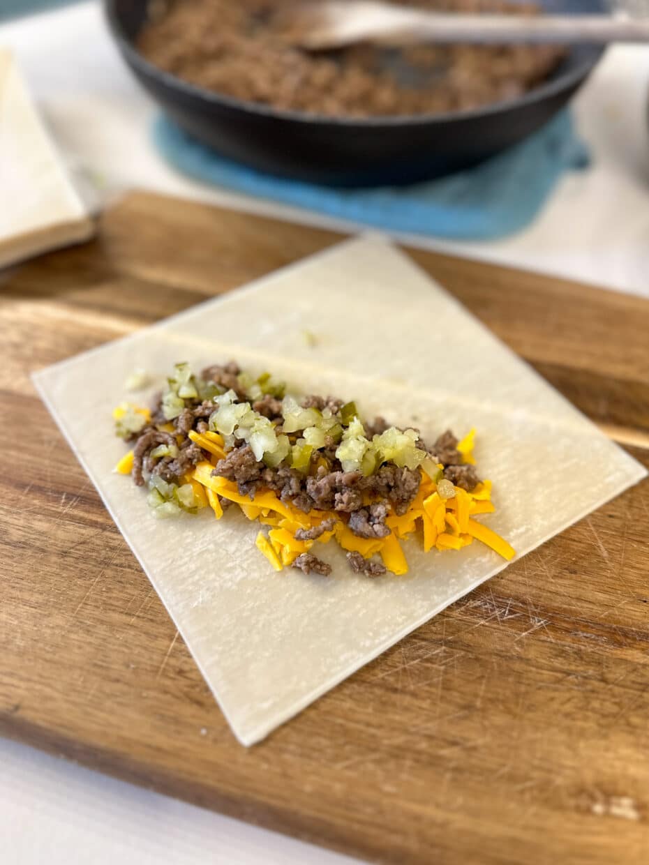 Cheeseburger Egg Rolls - Sweet Tea and Sprinkles