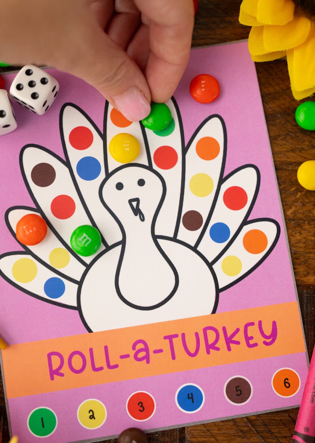 Roll A Turkey (Free Printable) - Sweet Tea and Sprinkles
