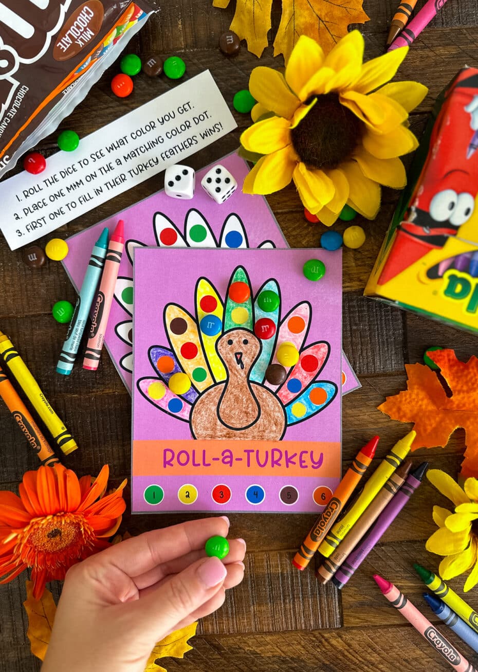 Roll A Turkey (Free Printable) - Sweet Tea and Sprinkles