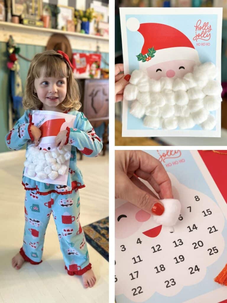 Santa's Beard Advent Calendar Craft - Sweet Tea and Sprinkles