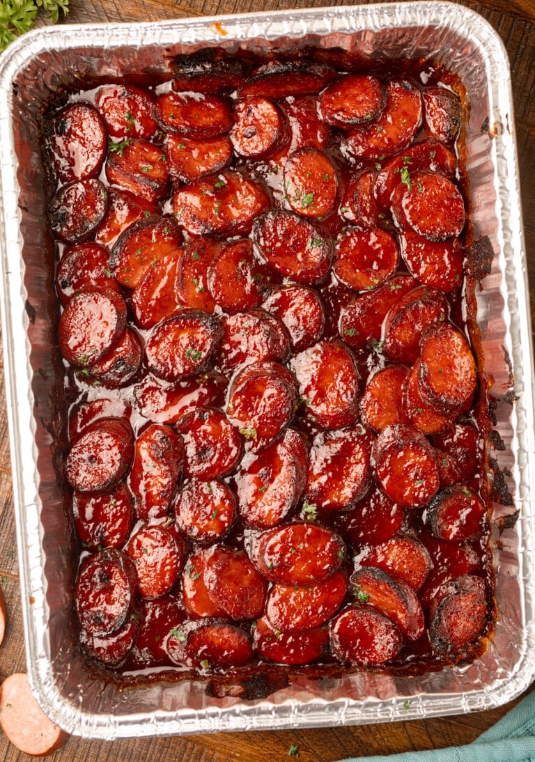 Baked BBQ Sausages - Sweet Tea and Sprinkles