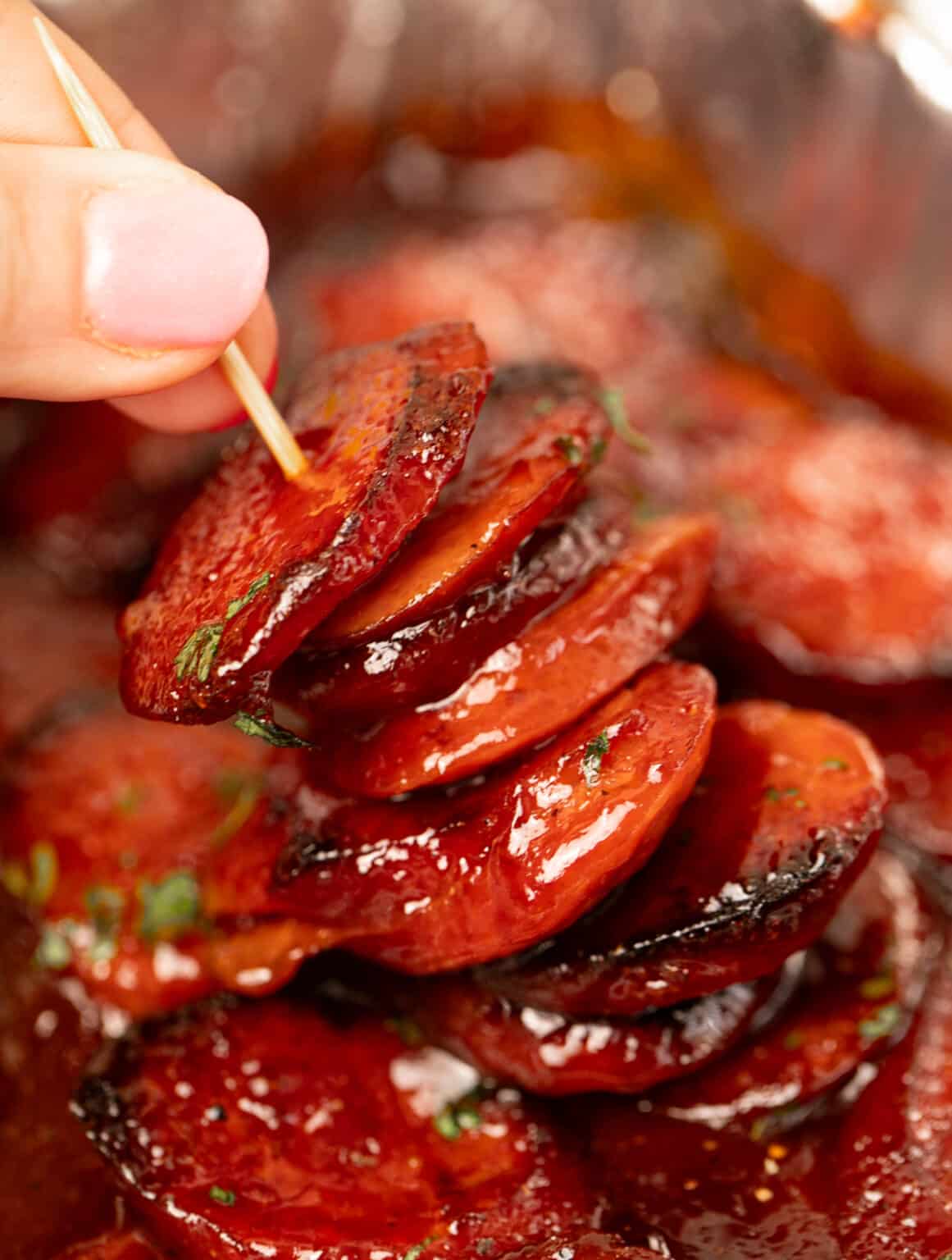 Baked BBQ Sausages - Sweet Tea and Sprinkles