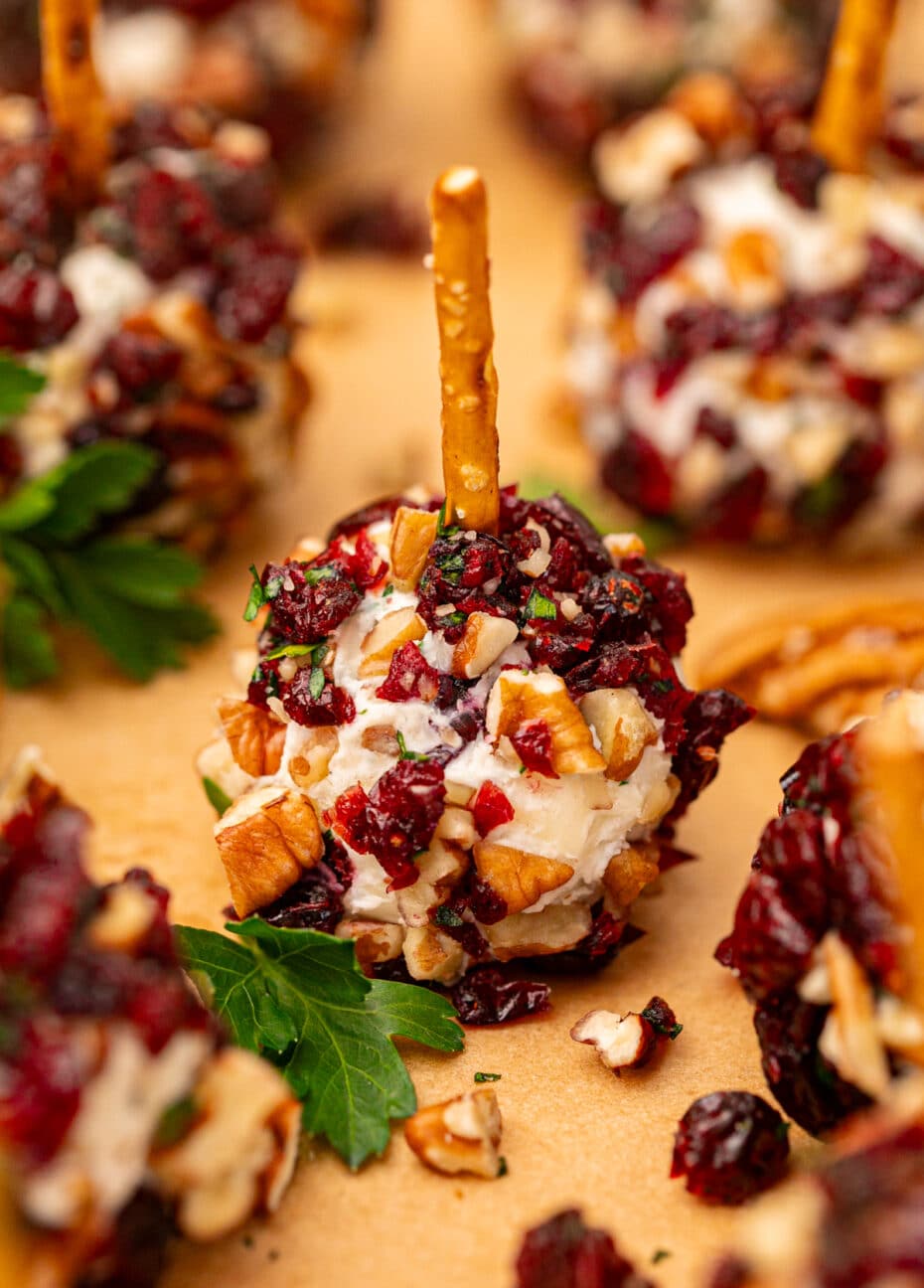 Cranberry Pecan Cheese Ball Bites - Sweet Tea and Sprinkles