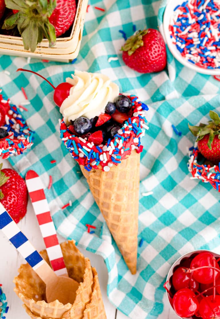 Fruit Filled Waffle Cones - Sweet Tea and Sprinkles
